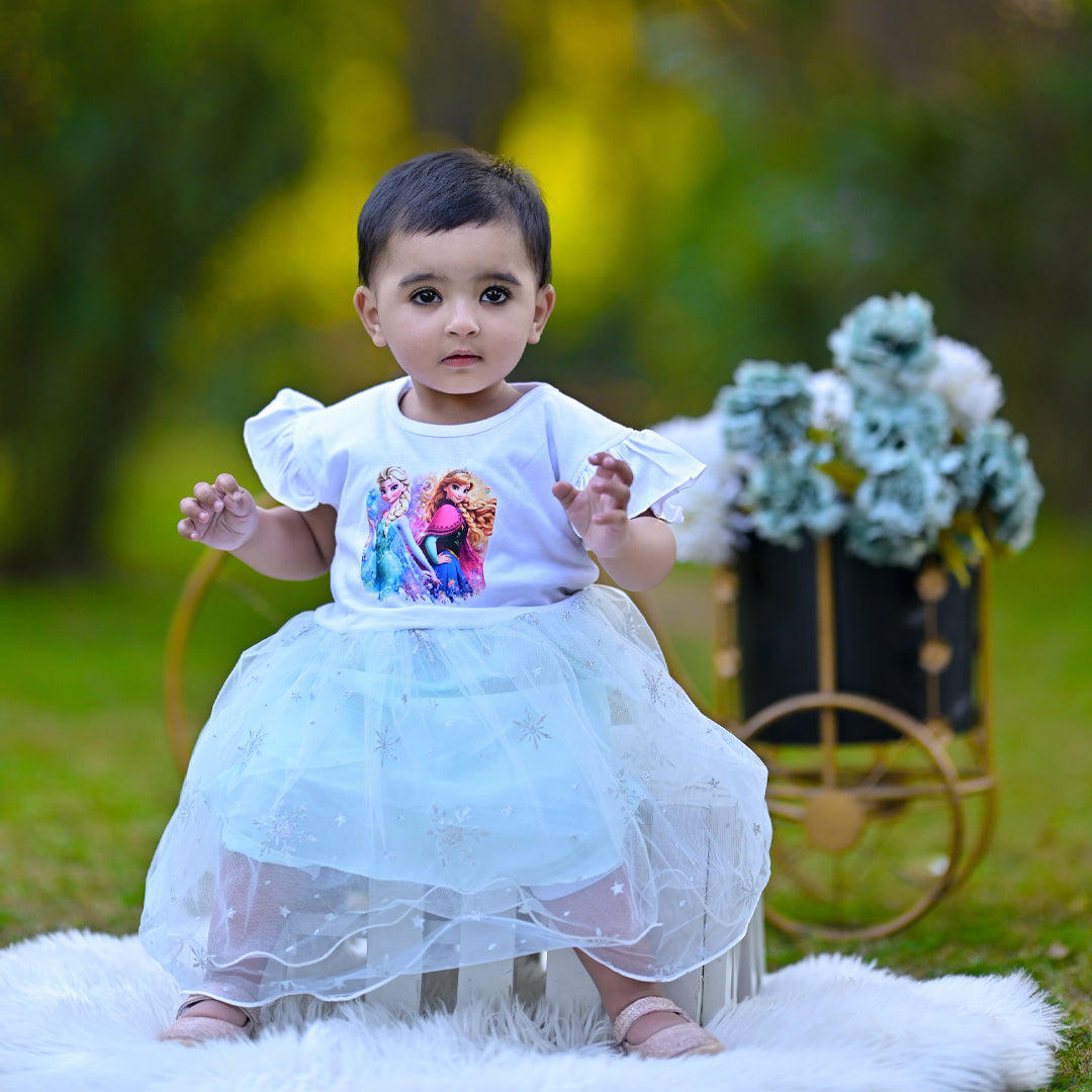 Figo - Elsa & Anna Frozen Net Frock – SuperCart.pk